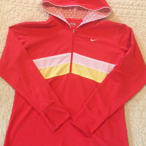 Nike | Tops | Nike Fitdry Womens 2 Zip Hooded Red Pullover Xl | Poshmark